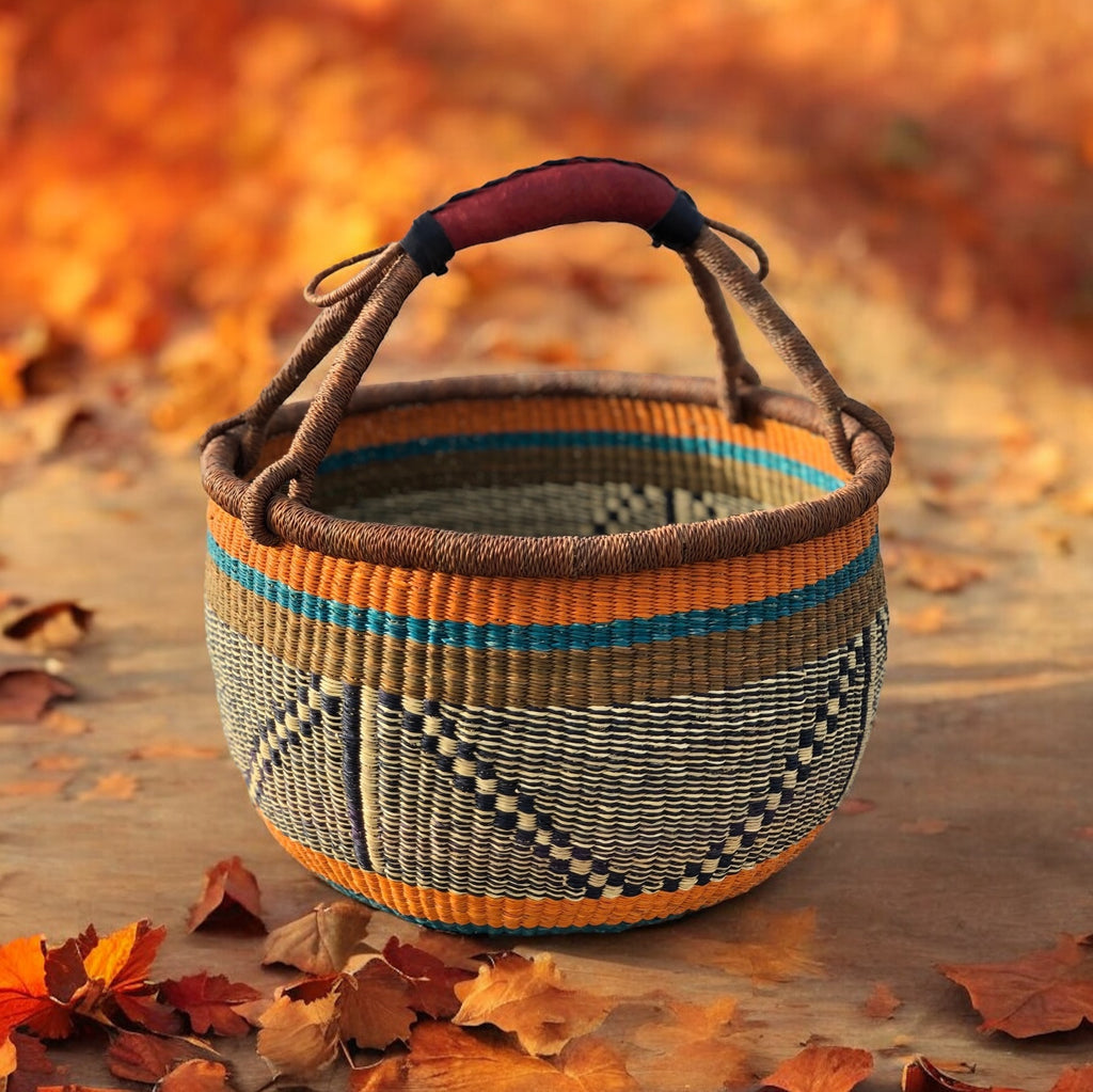 African Basket | Bolga Ghana Basket - Earth Tone – THE AFRICAN HOME GOODS