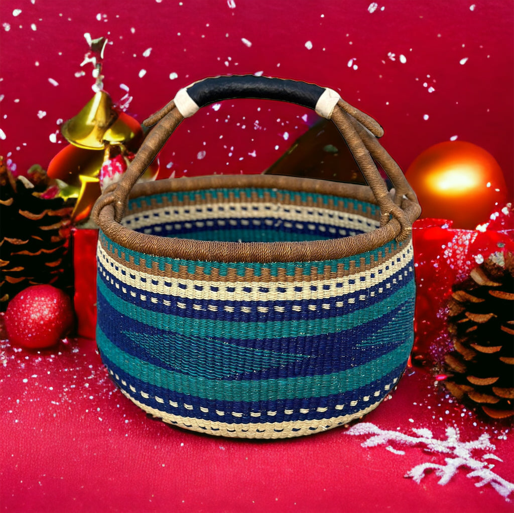 African Basket | Bolga Ghana Basket - Blue & Turquoise – THE AFRICAN ...