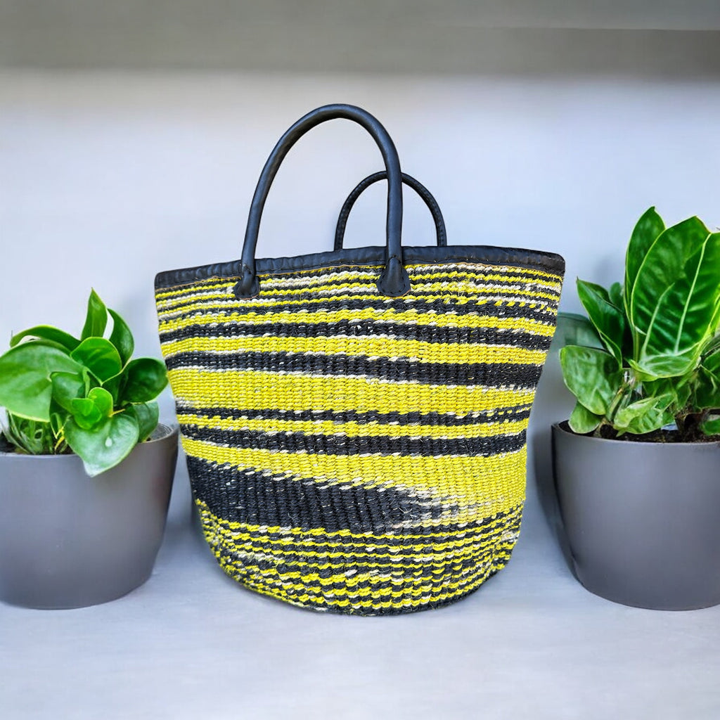 Mifuko Kiondo Kenya Bag - Yellow Mustard Black and White – THE AFRICAN ...