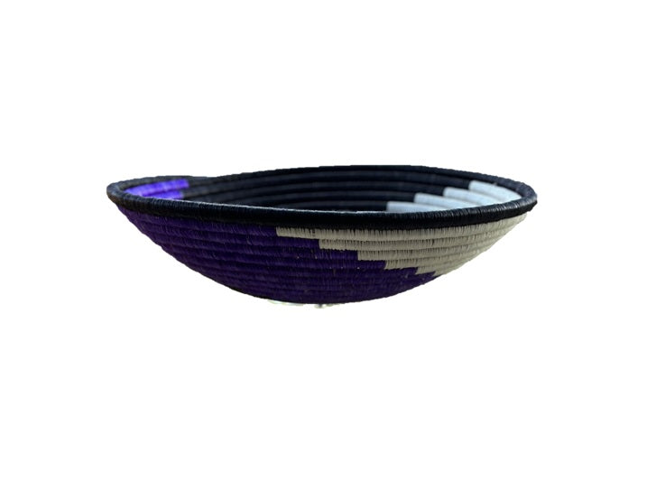 African Rwanda Woven Basket - Blue Swirl – THE AFRICAN HOME GOODS
