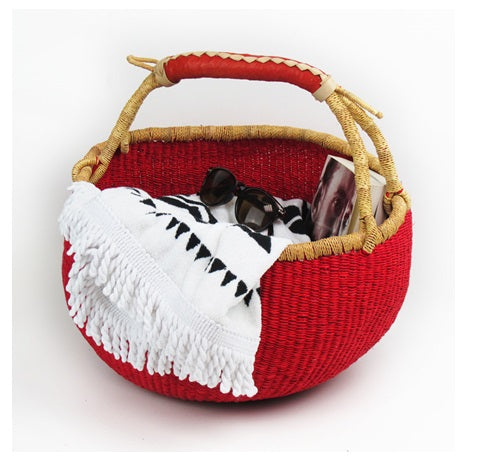 RED African Market Basket Bolga Ghana Basket – THE AFRICAN HOME GOODS