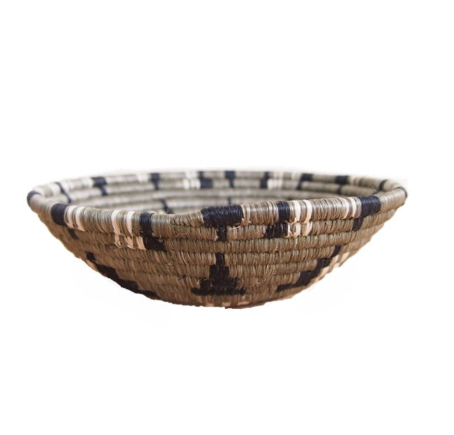 African Rwanda Woven Basket - Tumba Grey & Black 12" x 3" – THE AFRICAN ...